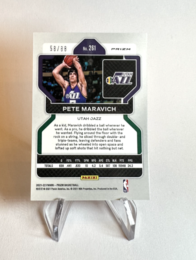 Pete Maravich 2021-22 Panini Prizm Prizms Choice Red 58/88 #261 Jersey ...