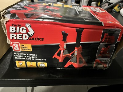 BIG RED 3 Ton (6,000 lb) T43202 Torin Steel Jack Stands Capacity Red ...