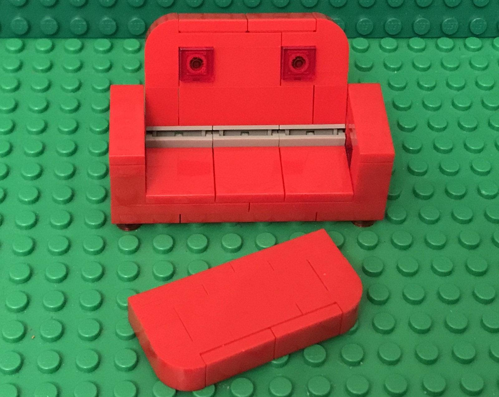 MOC Fits Lego City Red Sofa Couch Recliner Convertible Home Interior ...