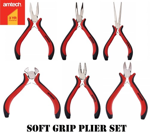 Mini Precision Pliers Set Jewellery Crafts Hobby Tool Soft Grip Spring ...
