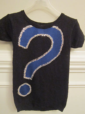 NEW Justice Brand Sequin Sweater Sz 8 Sparkly Question Mark Sweater NWT ...