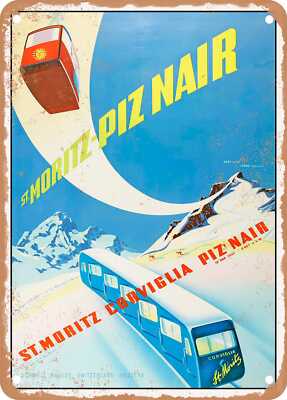 METAL SIGN - 1948 St. Moritz Piz Nair Vintage Ad | eBay