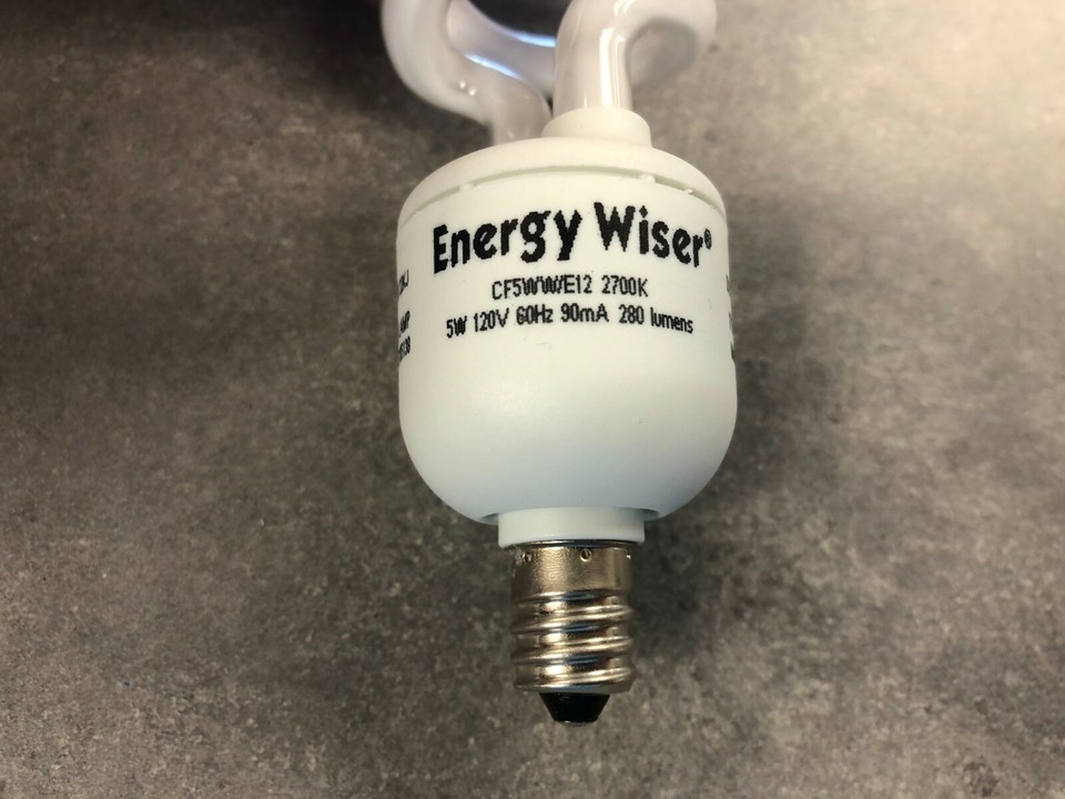 Energy Wiser 5W 120V Candelabra Base Mini Coil Compact Fluorescent Lamp ...