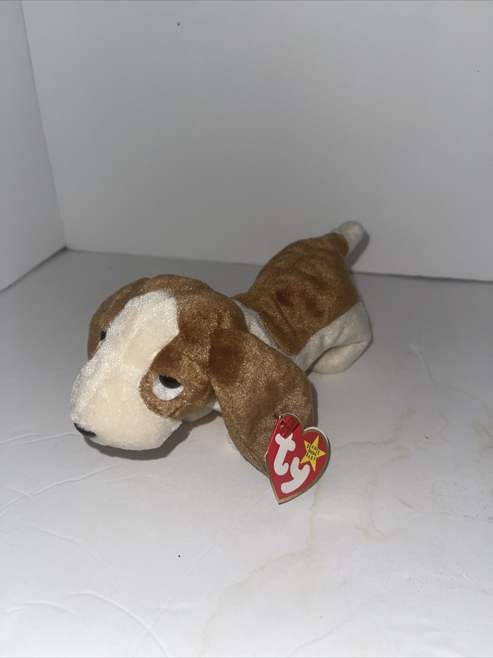 TY Tracker Dog Beanie Baby Basset Hound Stuffed Beanbag Toy 1998 ...