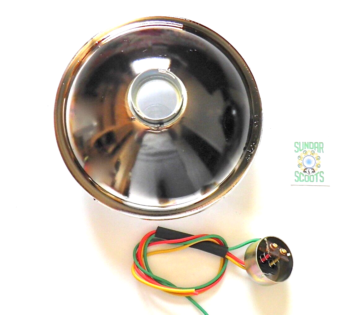 700. 7" REPRO' "LUCAS" HEADLIGHT. "LUCAS" MARKED LENS + BULB HOLDER ...