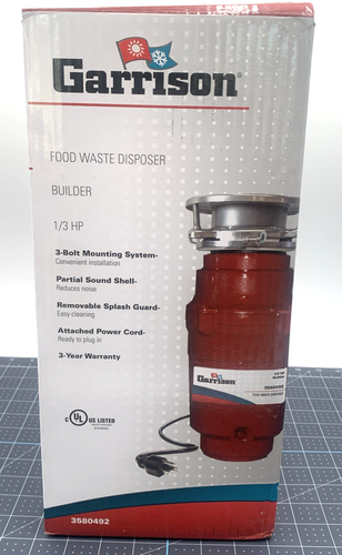 Garrison Builder Food Waste Disposal 3580492 1/3 HP Bolt Mount Ready to ...
