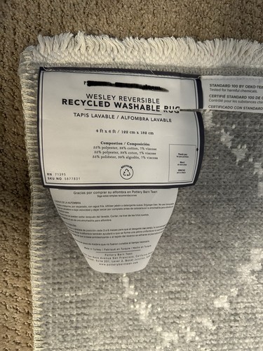 Pottery Barn Teen 4x6 Wesley Gray Rug new | eBay