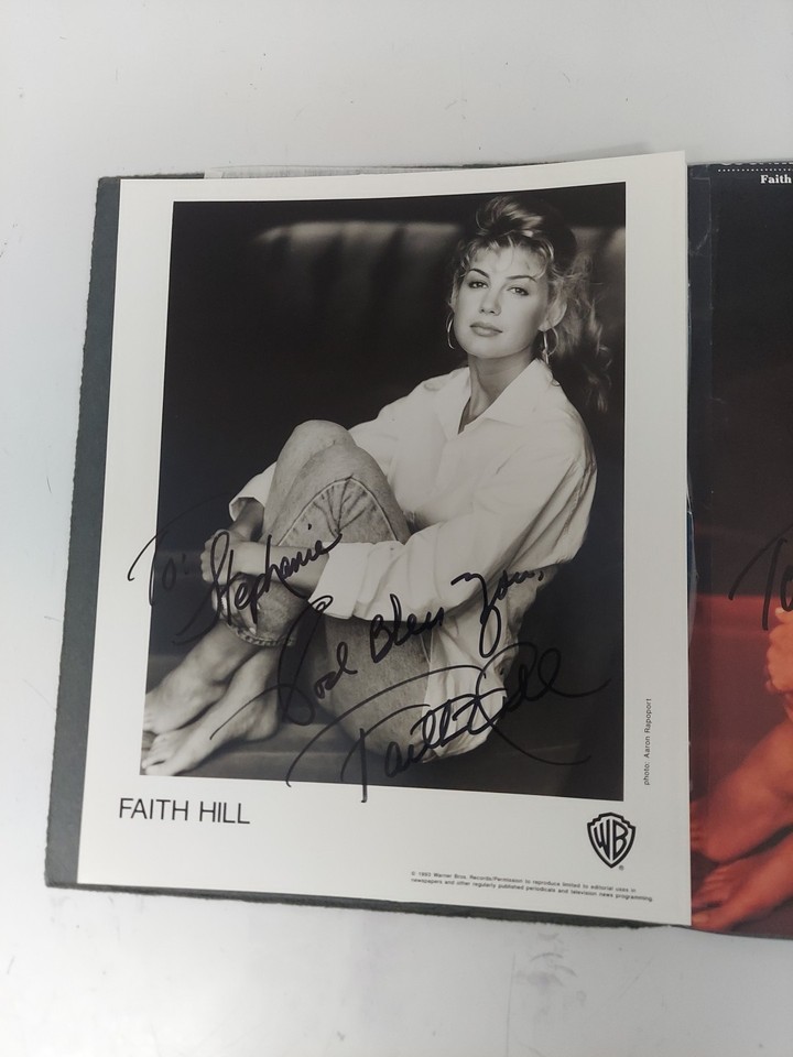 Faith Hill Autographed Pictures 1993, One A Glossy, Other A Cutout From ...