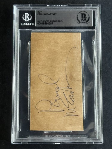 Rare Vintage Paul McCartney Signed Autographed Cut Beatles Beckett Slab ...