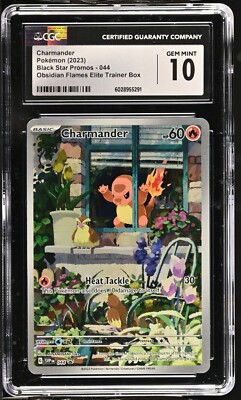 CGC 10 Charmander 044 Black Star Promo Obsidian Flames ETB Pokemon Card ...