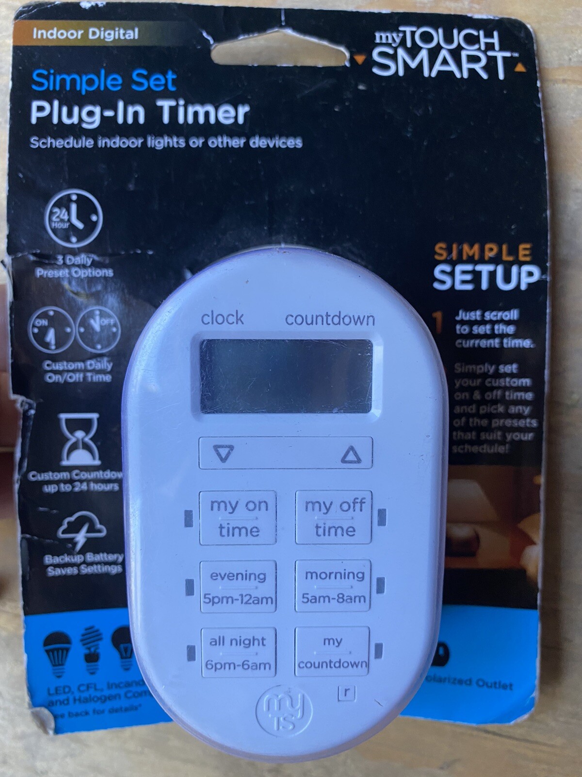 NEW GE MYTOUCH SMART SIMPLE SET INDOOR DIGITAL TIMER PLUG-IN 26892 | eBay
