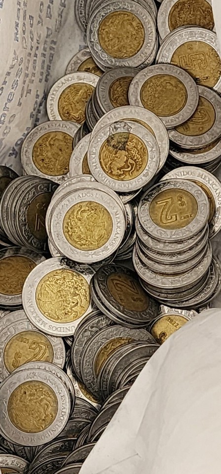 MEXICO BULK LOT 2 Pesos Bimetallic Coins Circulated 1996-2022 ~ 10 ...