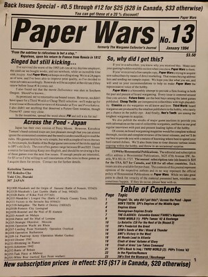 Paper Wars Wargaming Magazine Issue No 13 January 1994 | eBay