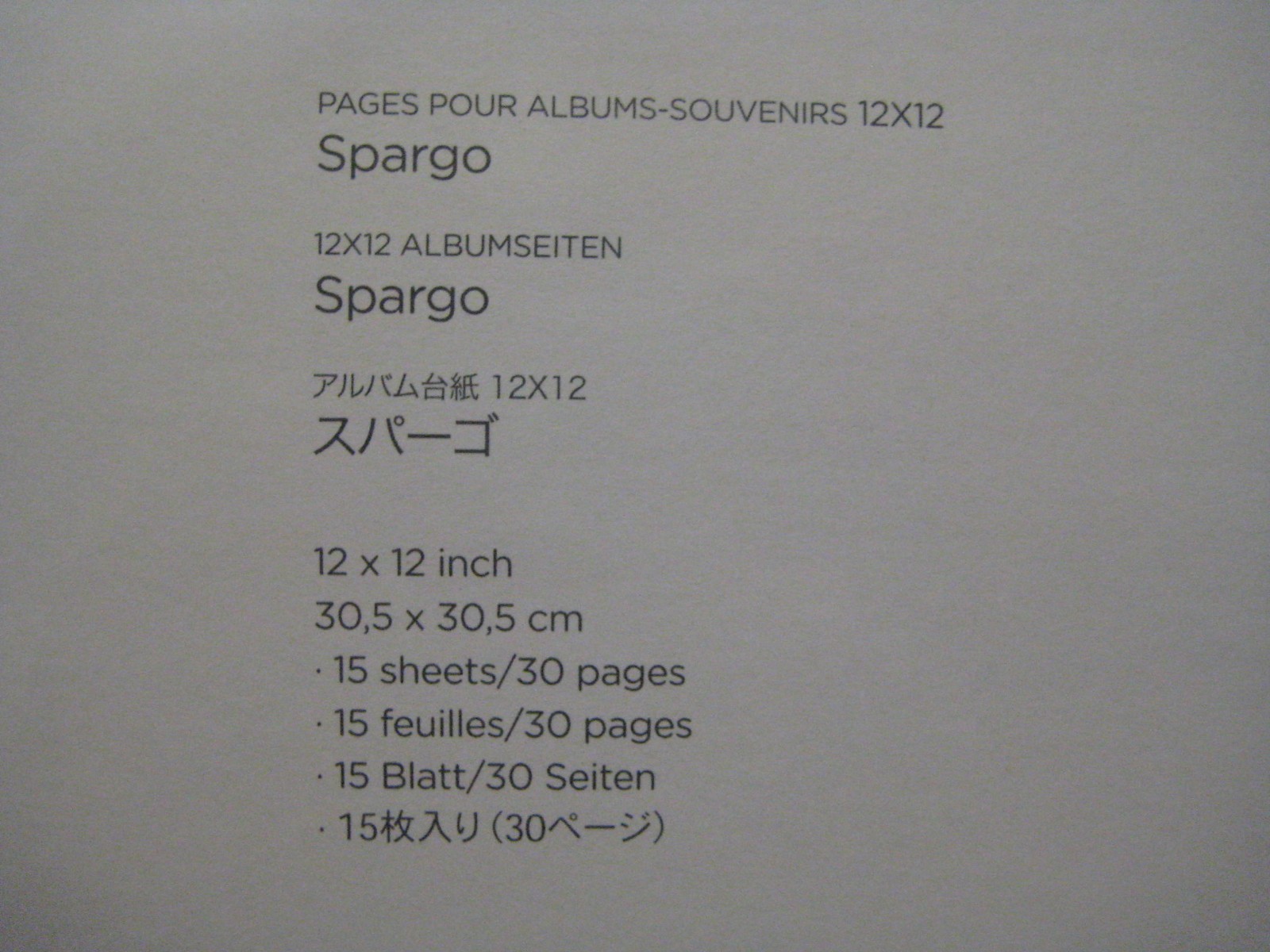 NEW Creative Memories 12x12 SPARGO Album Pages TRUE SIZE 15 Sheets/30 ...