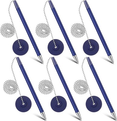 6 Pcs Secure Pen with Adhesive Pen Chain and Security Pen Holder for ...