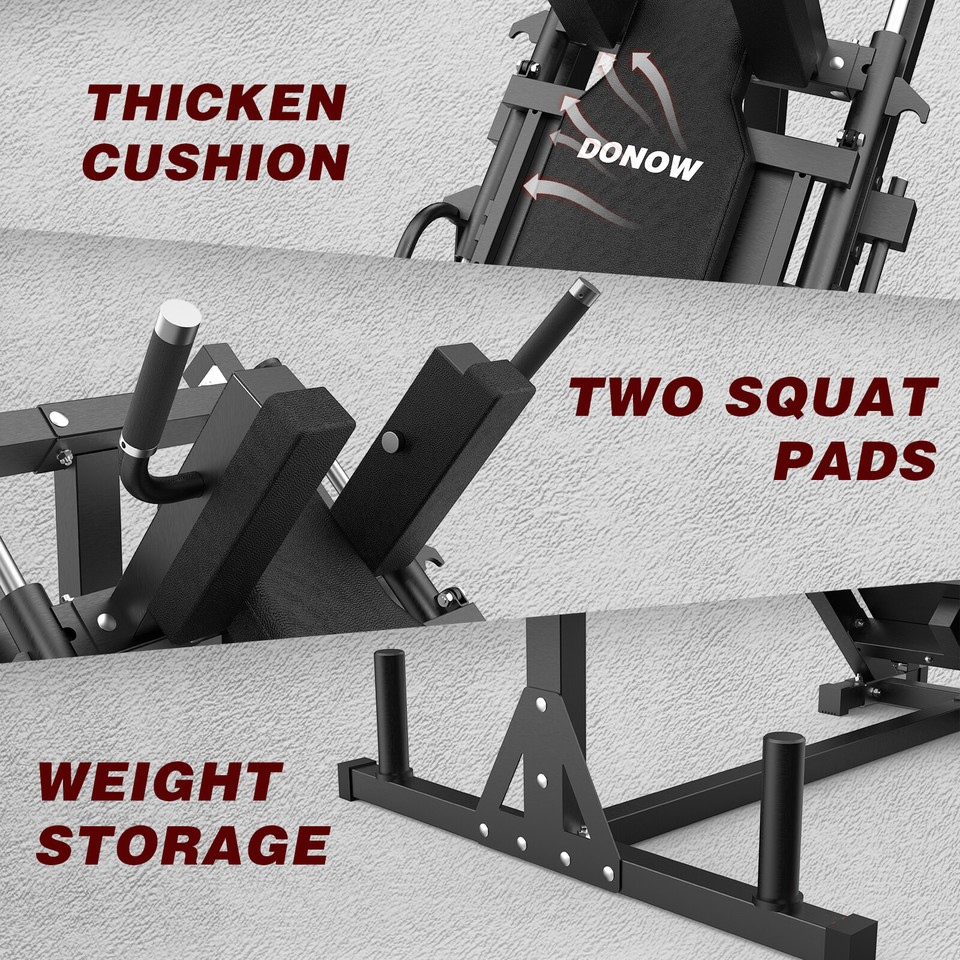 Leg Press Hack Squat Machine Combo Adjustable Leg Exercise Machine for ...