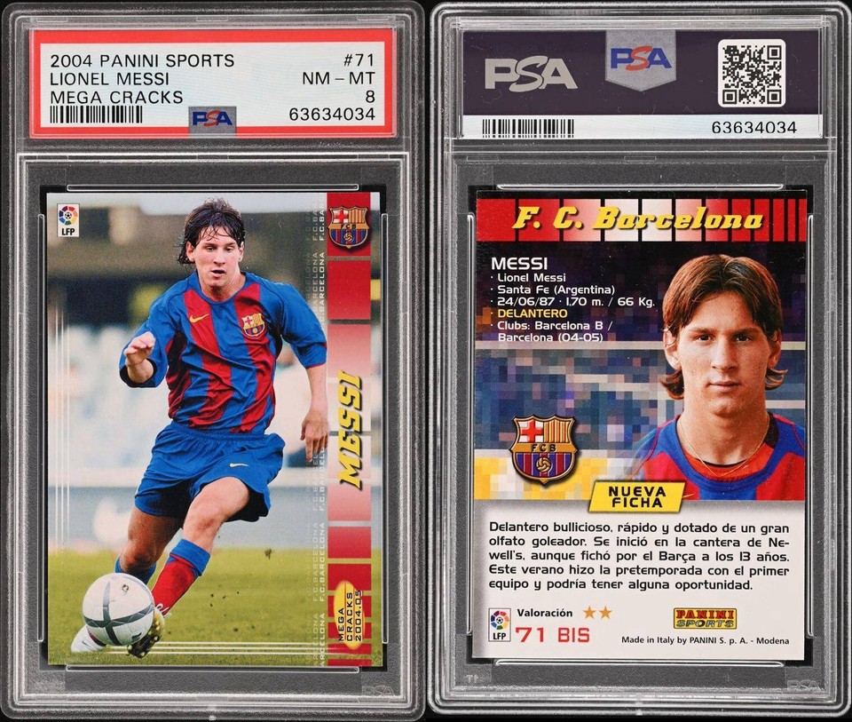 2004-05 Panini Sports Megacracks #71 Lionel Messi Rookie Card - PSA NM ...
