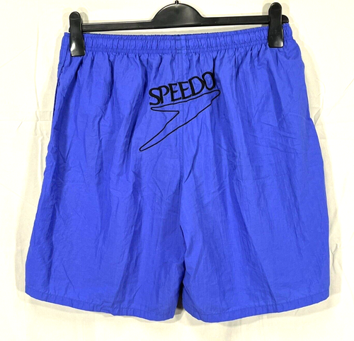 SPEEDO Men's ROYAL BLUE Mesh Lined DRAWSTRING WAIST Swim Trunks LOGO ...