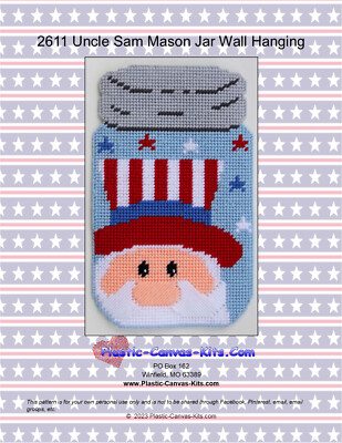 Uncle Sam Mason Jar Wall Hanging- Plastic Canvas Pattern or Kit | eBay