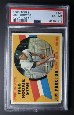 1960 Topps Jim Proctor Rookie Star graded PSA 6 Detroit Tigers | eBay
