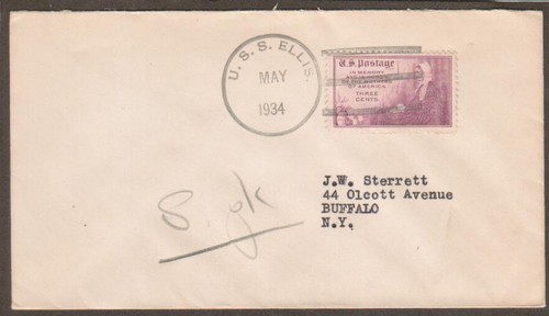 USS Ellis DD 154 May (??) 1934 Mothers Day Stamp No Cachet | eBay