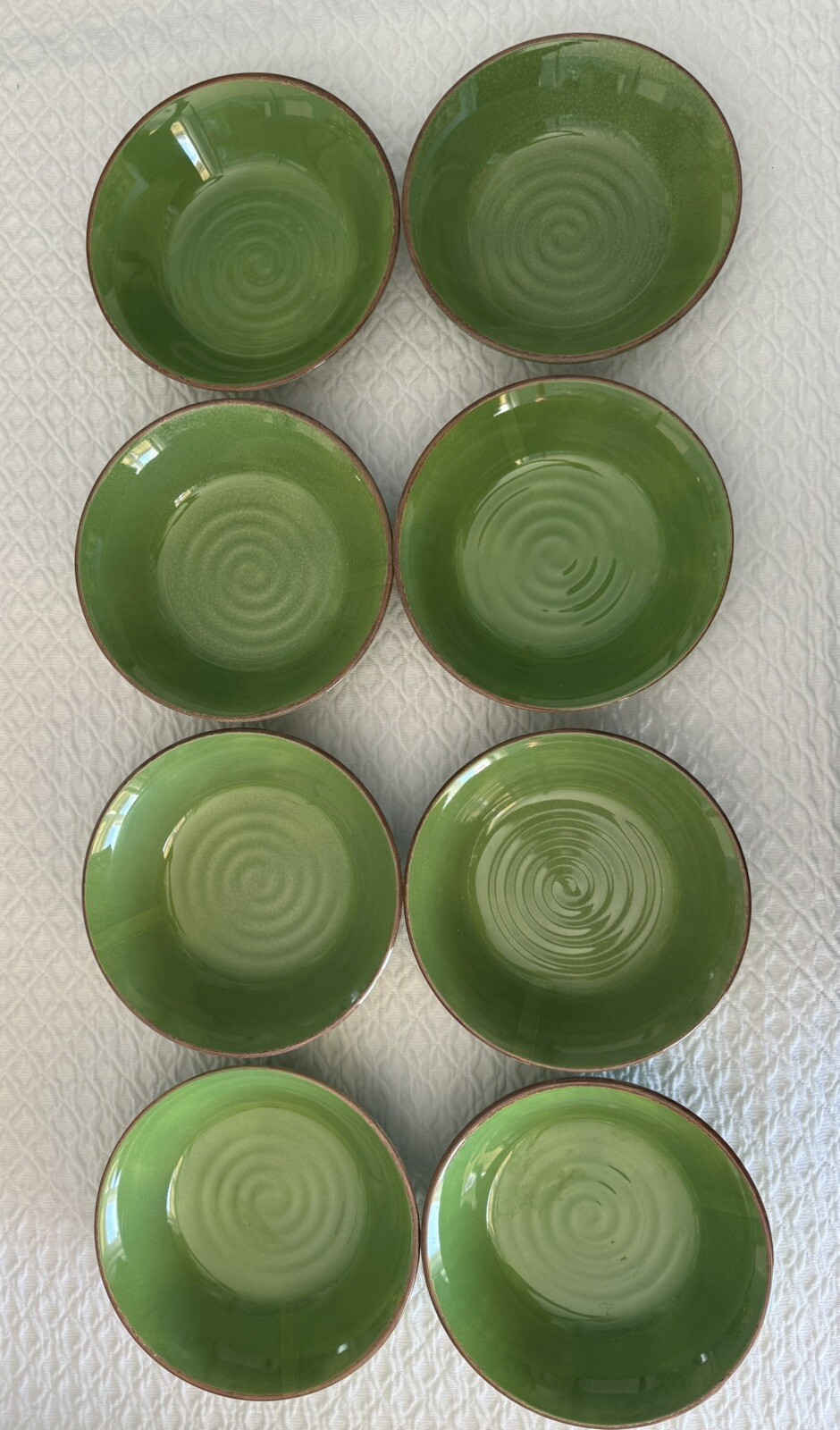 Target Threshold Melamine bowls Green With Brown Trim Set of 8 | eBay