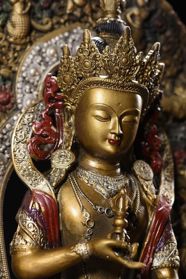 Bronze Painted GARUDA Pattern Backlight Vajrasattva Dorje Sempa Buddha ...