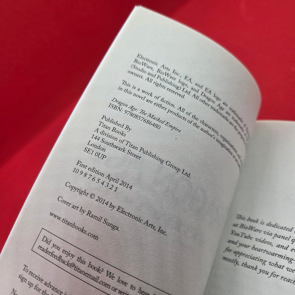 Dragon Age The Masked Empire - Paperback - First Edition - Patrick ...