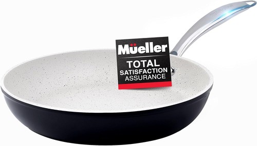 Black 12" Fry Pans Heavy Duty Non-Stick German Stone Coating Cookware ...