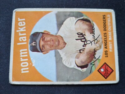 1959 Topps Baseball Card # 107 Norm Larker - Los Angeles Dodgers RC (GD ...