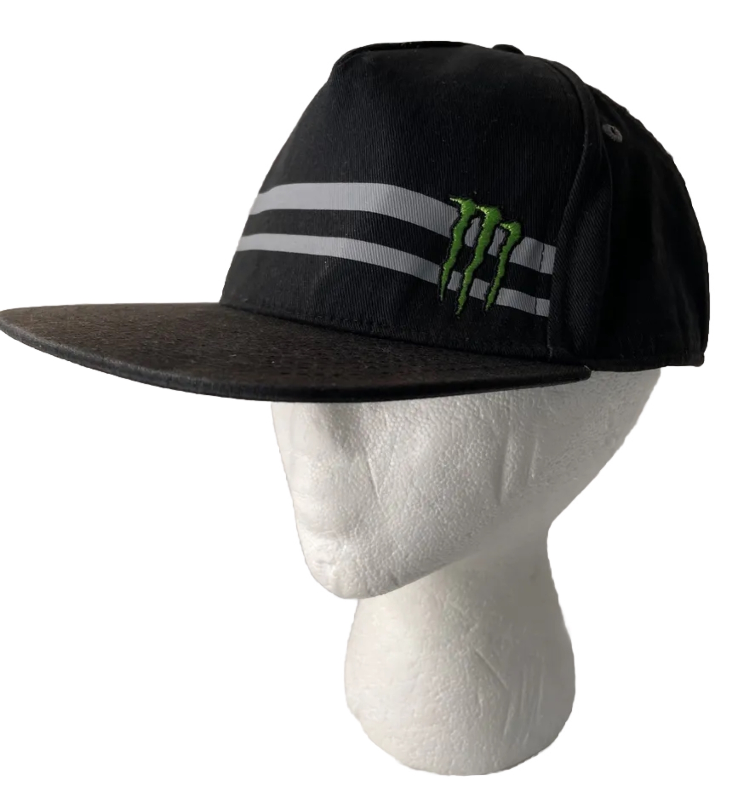 Monster Energy Drink Snapback Hat Black Trucker Flatb… - Gem