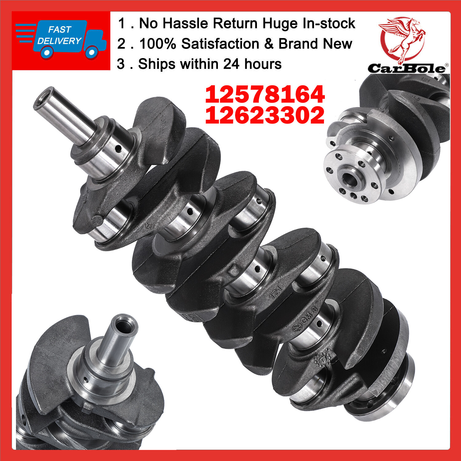 For GM Chevy GMC Buick ECOTEC 2.4L DOHC Crankshaft 12578164 12623302 ...