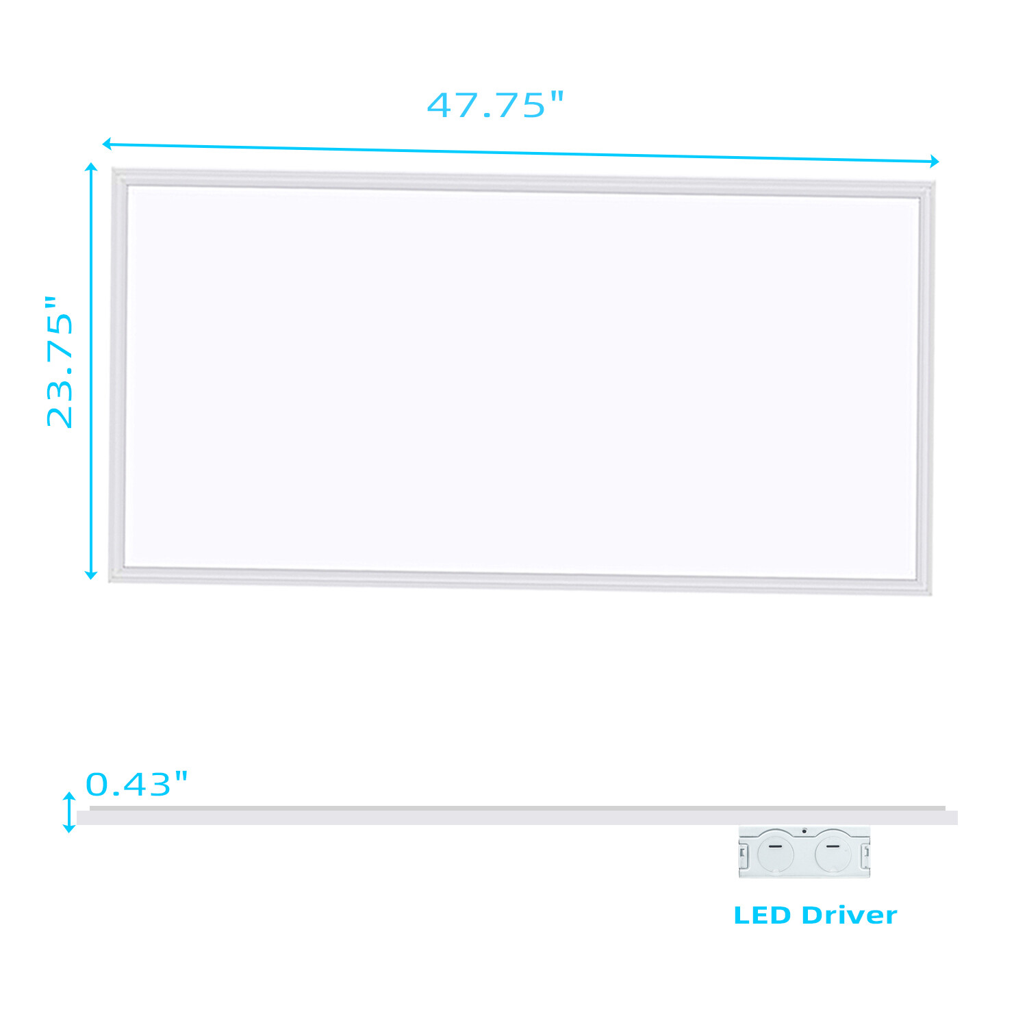 Flat LED Drop Ceiling Light 2x4,AC 100-277V,Recessed Edge-Lit Troffer ...