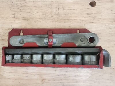Vintage New Britain Red Socket set with wrench and sockets good ...