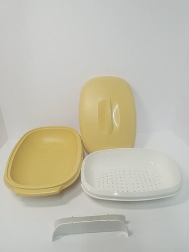 Vintage Tupperware Microwave Food Steamer Yellow 3 Piece 1275-2 | eBay