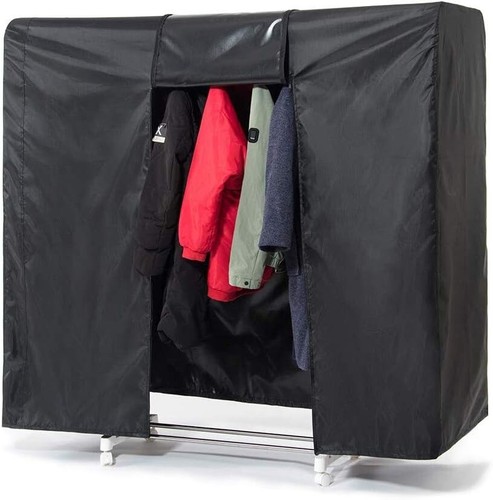 Heavy Duty Garment Rack Cover Portable Wardrobe Clothes Closet Storage ...