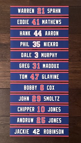 ATLANTA BRAVES TURNER FIELD RETIRED NUMBERS PHOTO POSTER TICKET JERSEY ...
