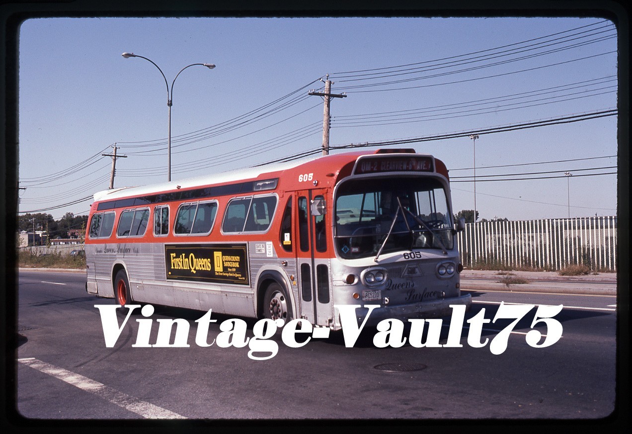 ORIGINAL SLIDE BUS GMC 605 NY NYC QUEENS SURFACE QM2 KODACHROME 1992 | eBay