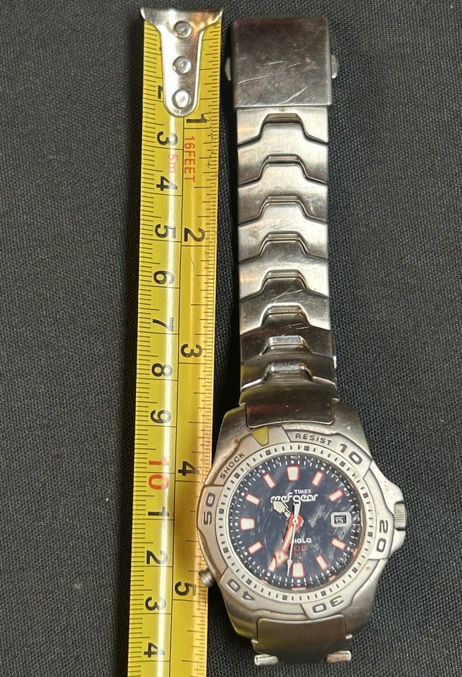 Timex Reef Gear Indiglo 200M Diver Watch Stainless Steel Date (Not ...