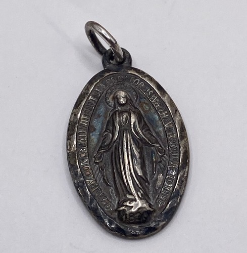 VINTAGE STERLING SILVER ST MARY PROTECTION MEDAL PENDANT | eBay