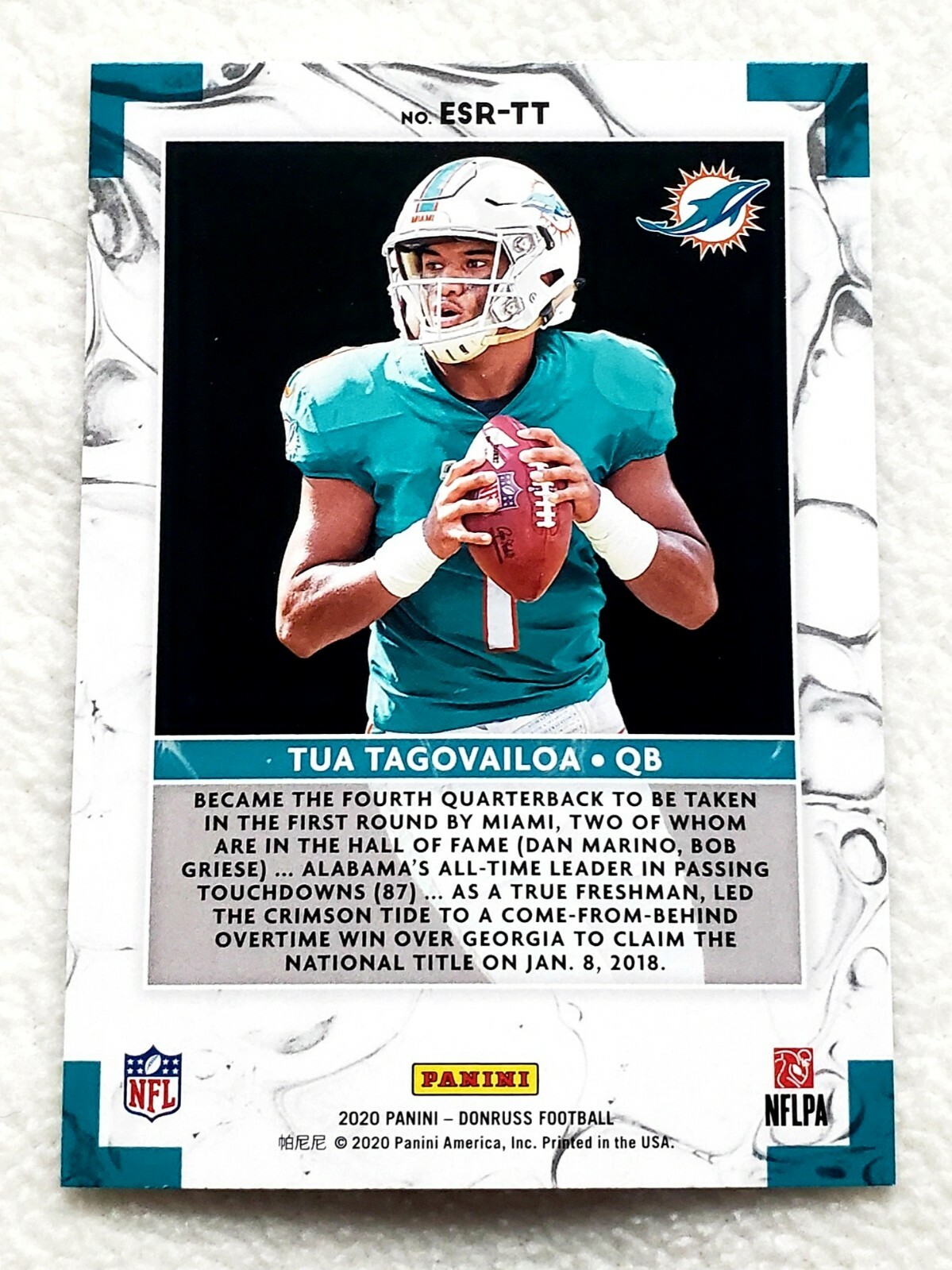2020 Panini Donruss - Elite Series Rookies Tua Tagovailoa #ESR-TT (RC ...
