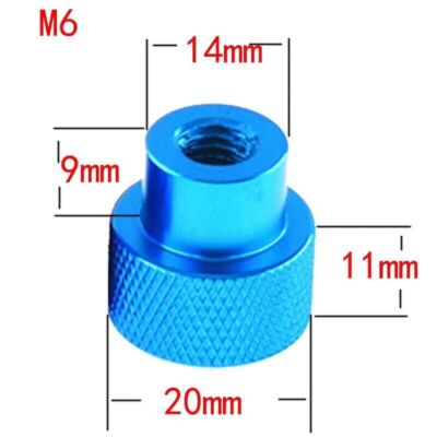 1pcs M6 Colorful Aluminum Alloy Hand Nuts Blind Hole Kunrled Nut 20mm ...