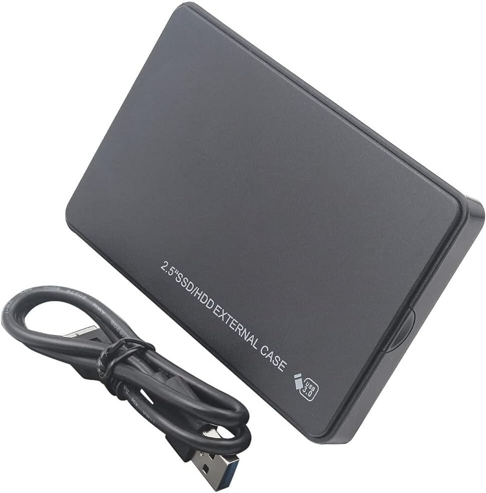 USB 3.0 SATA External Case Hard Drive Enclosure HDD SSD Caddy Black 2.5 ...