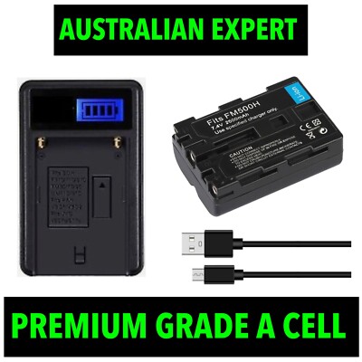 USB Charger +Battery For Sony NP-FM500H NP-FM55H BC-VM10 BC-VM10A BC ...