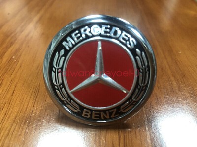 RED Mercedes Benz Bonnet Hood Emblem Sticker Badge C S E Class 44mm ...