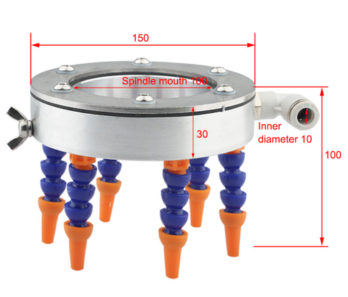 65/80/100 Water Oil Cooling Liquid Coolant Pipe Hose Tube Nozzles Spray ...