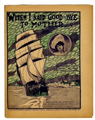 CLIPPER SHIP Sheet Music 1904 When I Said Good Bye To Mother | eBay