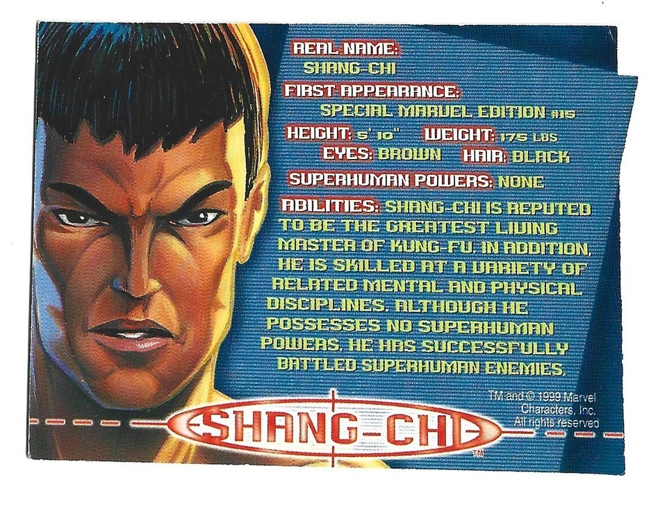 Shang-Chi Card Modern Age Action Figure Die-Cut insert Marvel 1999 | eBay