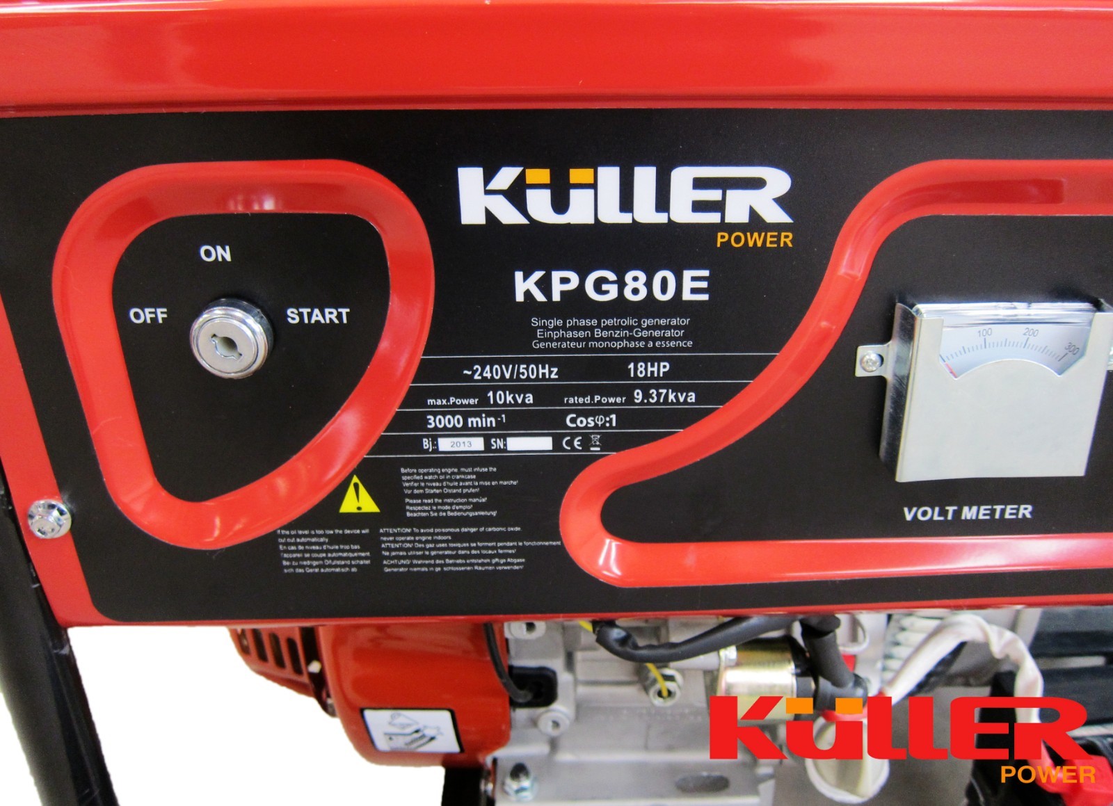 NEW KULLER 18HP 8000w Max/7500w Rated Backup Generator Single-Phase ...