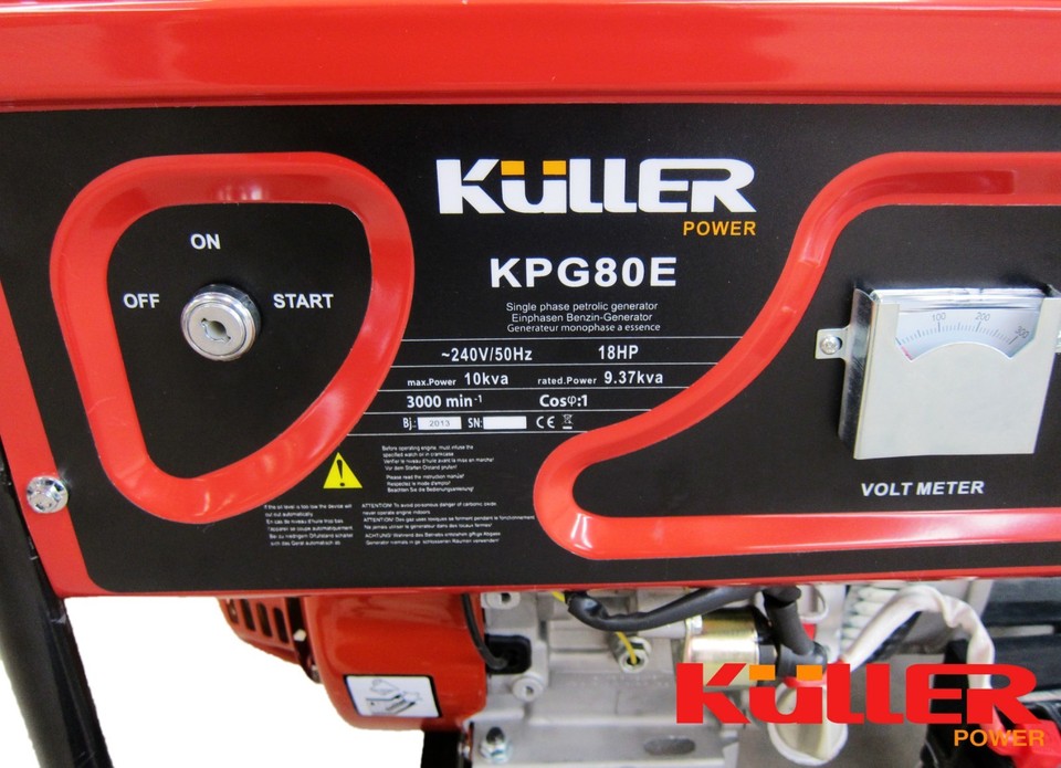 NEW KULLER 18HP 8000w Max/7500w Rated Backup Generator Single-Phase ...